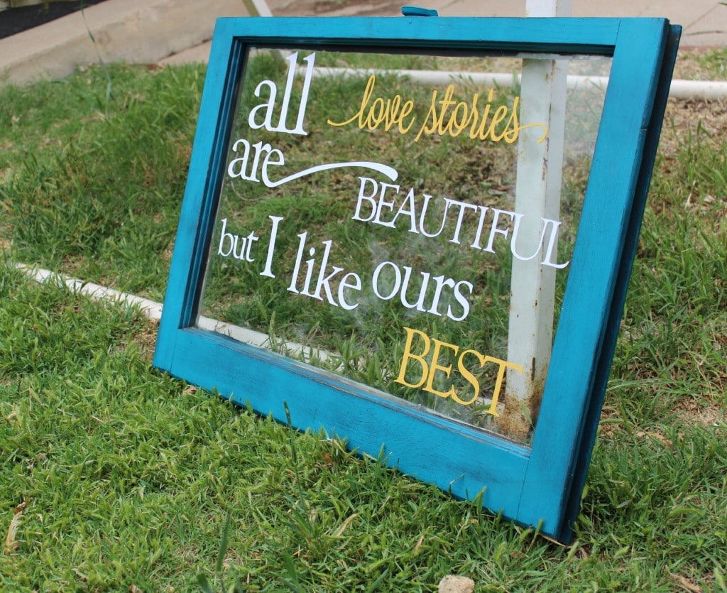 Turn an Old Window Into Wall Decor with Fresh Paint and Quote